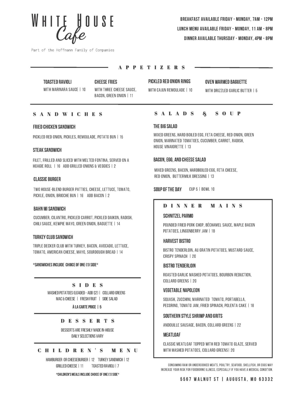 White House Cafe | Augusta, MO